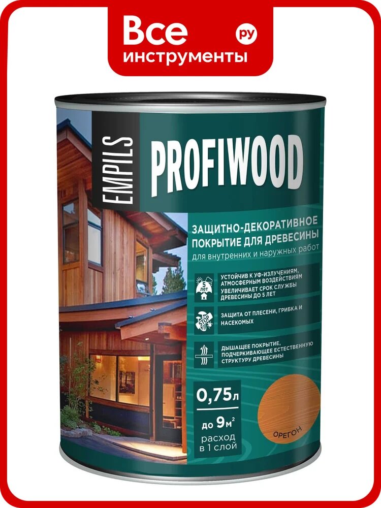 Защитно-декоративное покрытие для древесины PROFIWOOD (орегон; 0.75 л; 0.7 кг) 72621