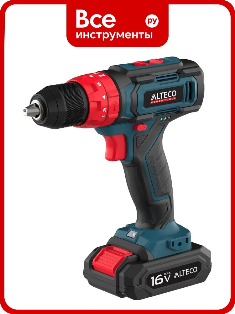 Аккумуляторная ударная дрель шуруповерт ALTECO CID 16-28 71395