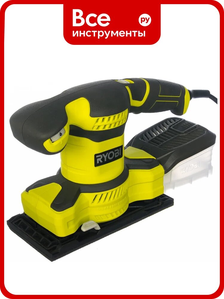 Виброшлифмашина Ryobi RSS280-S, 280 Вт, щеточный двигатель, пластиковая подошва, электрическая регулировка оборотов