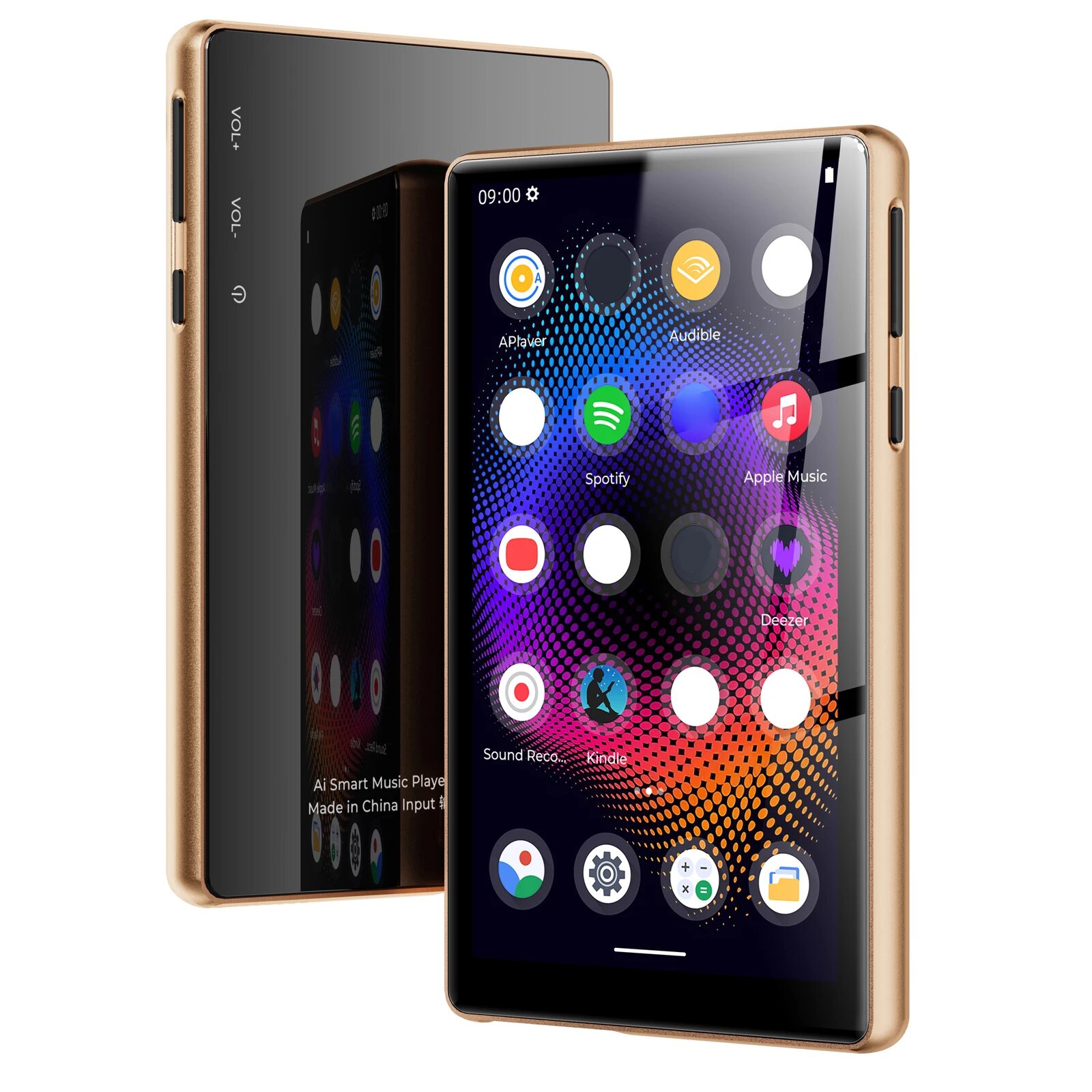 Shunmaii MP3-плеер 64 ГБ с Bluetooth и Wi-Fi 5-дюймовый экран Gold