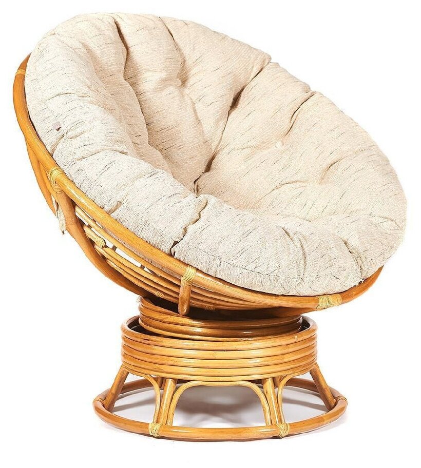 Кресло-качалка TetChair Папасан / Papasan, с подушкой, медовый, ткань старт