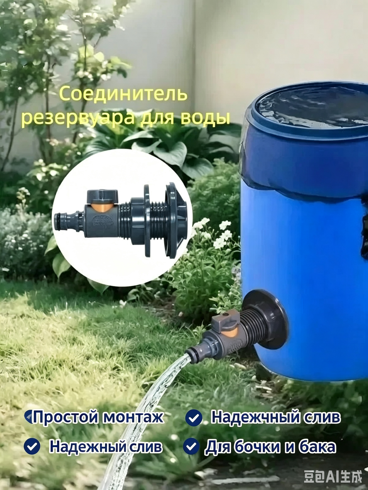 Кран для воды 2 шт, сливной резьбовой клапан для бака, пластиковый водяной выпускной кран с наружной резьбой