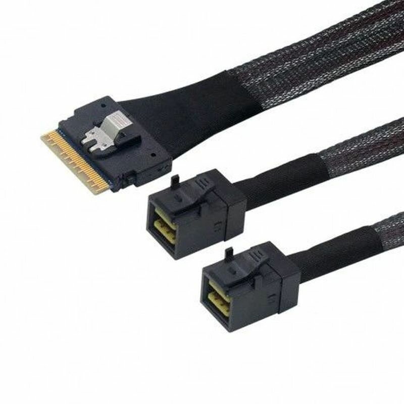 Кабель для подключения серверных накопителей LR-Link SAS SFF-8654 8i to 2xHDminiSAS SFF-8643 Cable,0.8m (LRSF5443(8i)-SAS4.0)