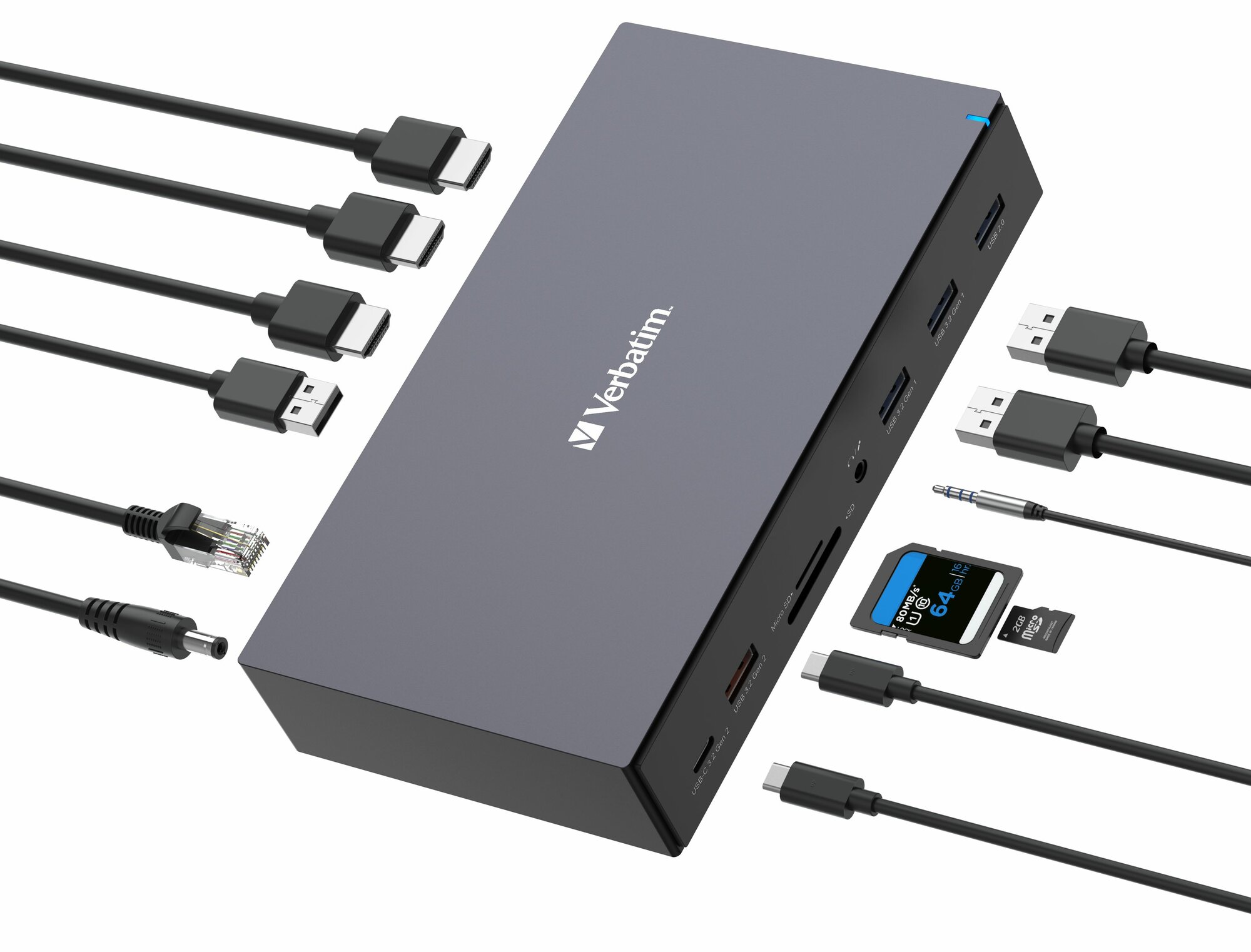 VERBATIM 32172 док-станция USB-C Pro DOCK 17 (CDS-17): HDMI 8K, 2xHDMI 4K, 2xDP и др.