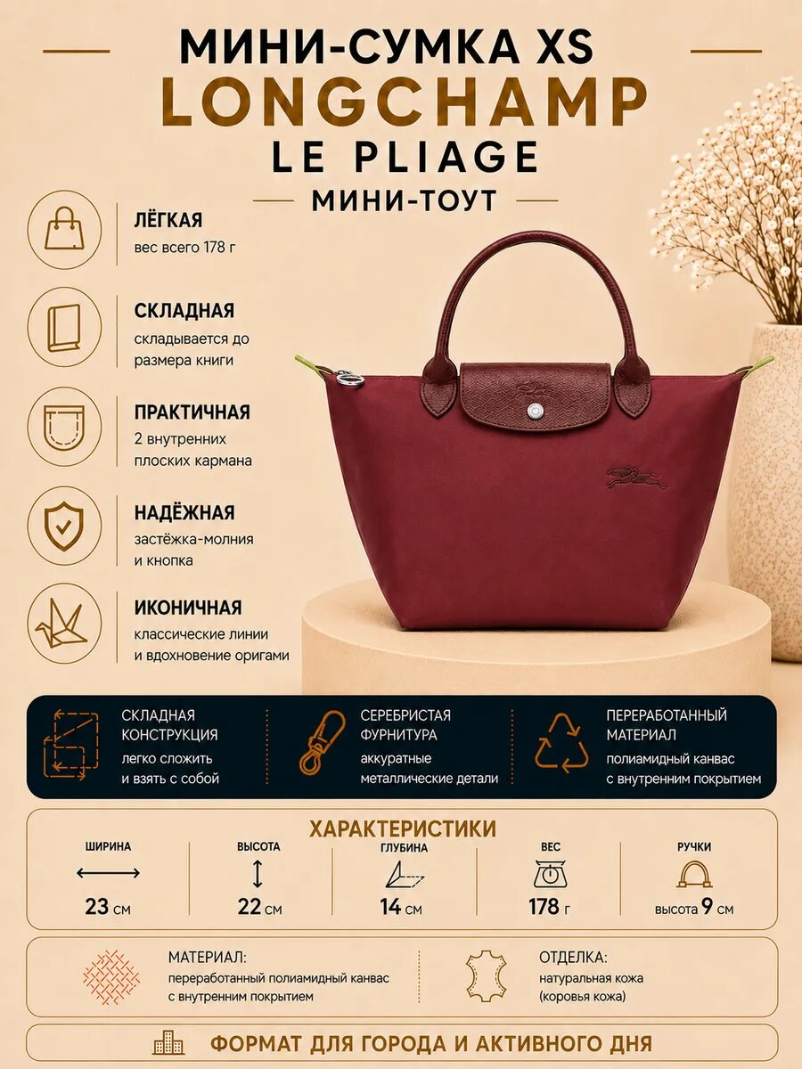 Сумка миниатюрная Le Pliage S Handbag (мини-тоут )
