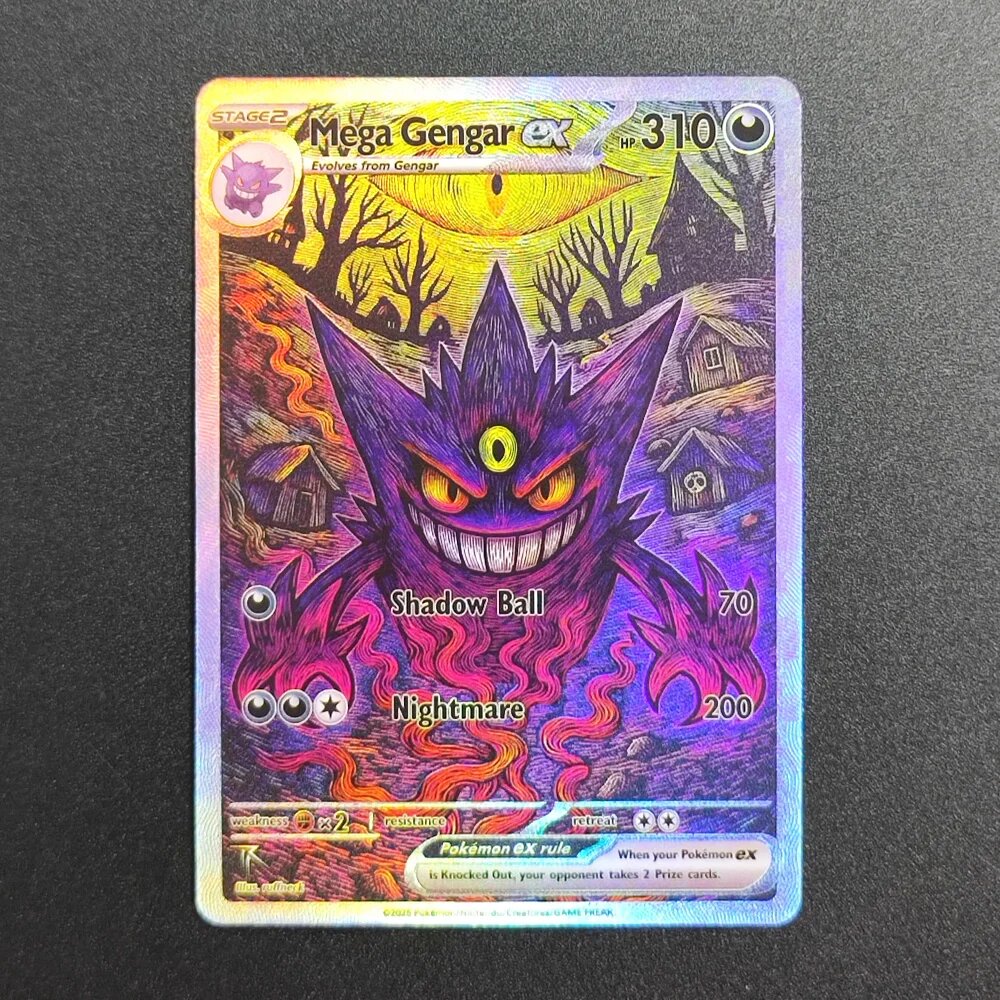 Коллекционная карта Pokemon Mega Gengar EX, светло-желтый