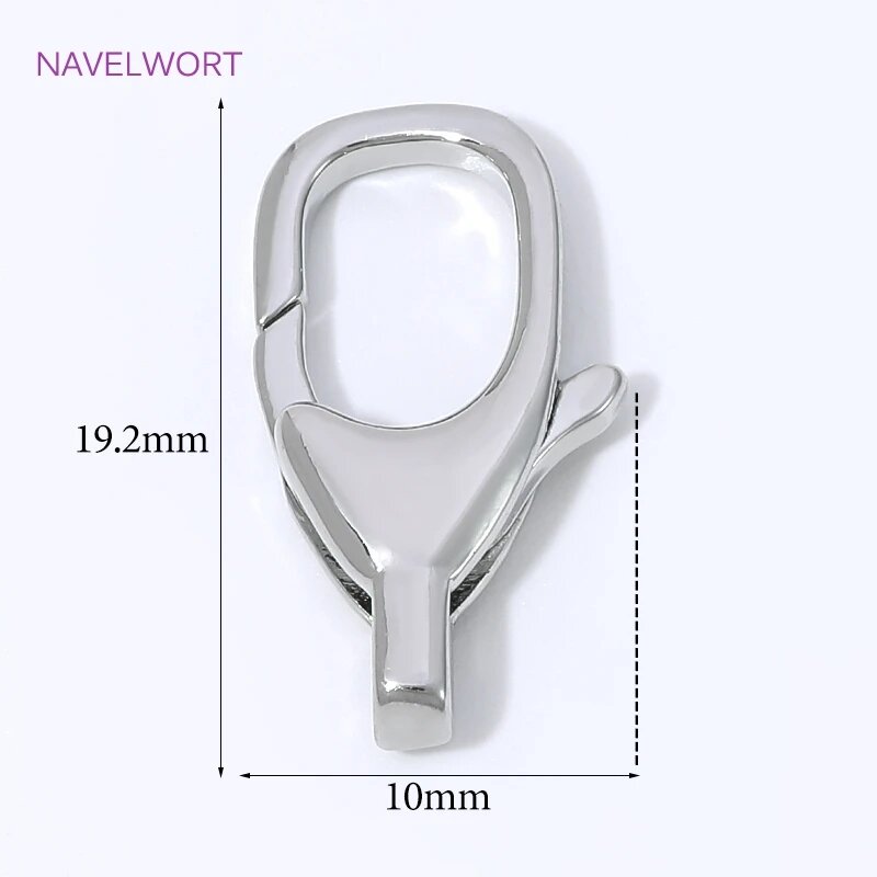 Застежки-лобстеры NAVELWORT золотые 18K латунные 4 pieces, Серый, Rhodium Plated