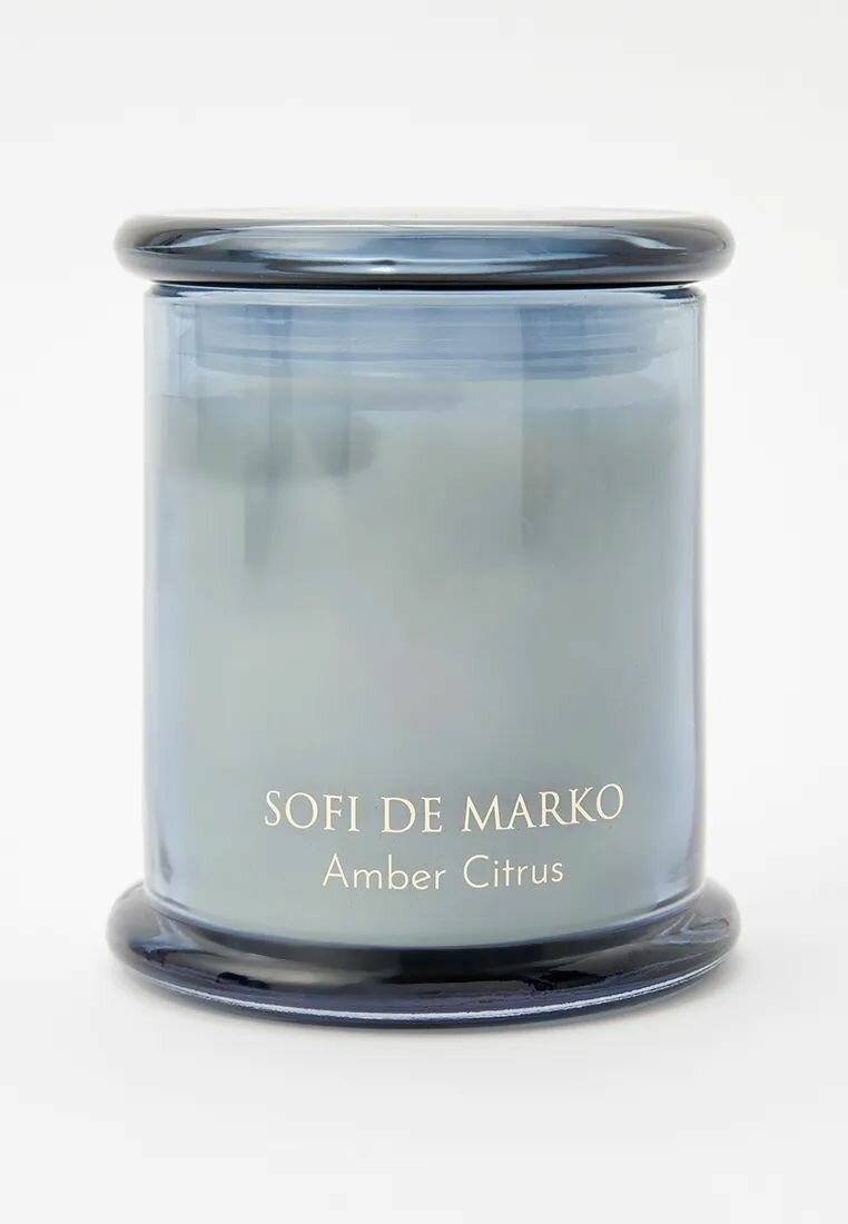 Свеча ароматическая Sofi De Marko "Amber Citrus", соевый воск, 250 гр, в подсвечнике