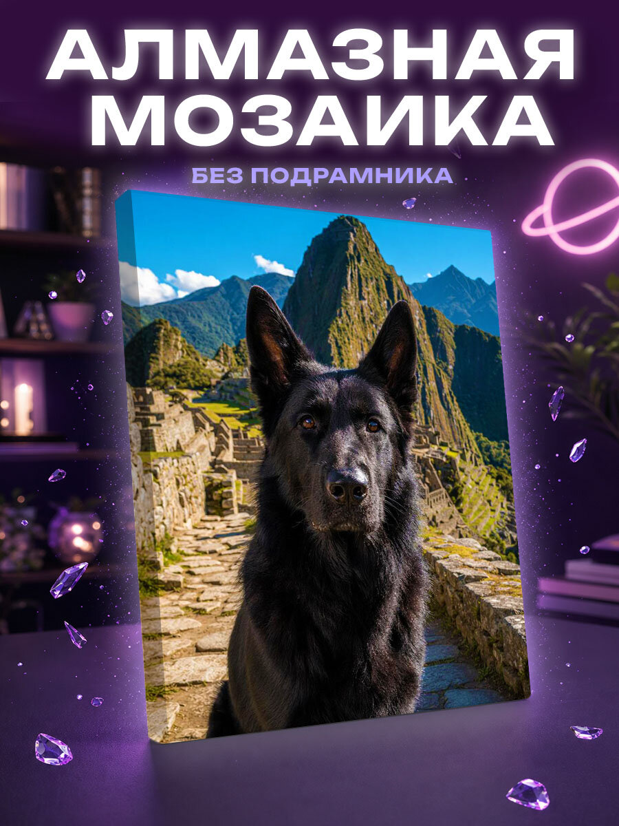 Алмазная мозаика Немецкая овчарка у стен Мачу-Пикчу