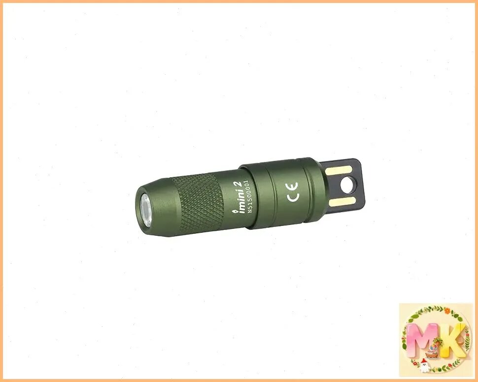 Olight Фонарь ручной iMini Orange 2, 50 Лм, Холодный белый, Встроенный аккумулятор, Оливковый, 5.1 x 1.6 см