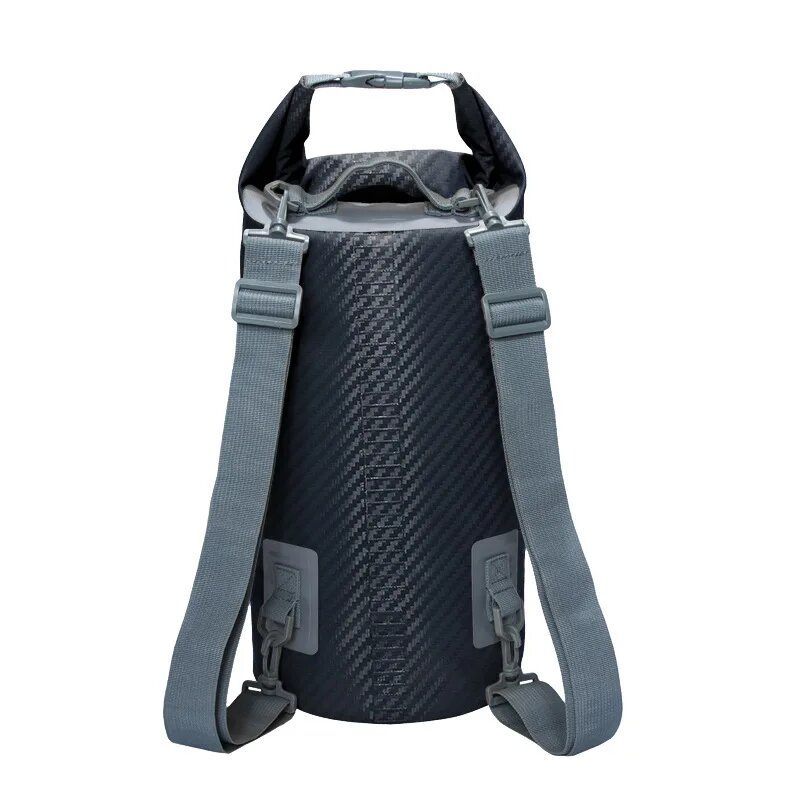 Сумка-гермомешок 20L, серый, Carbon fiber Blue