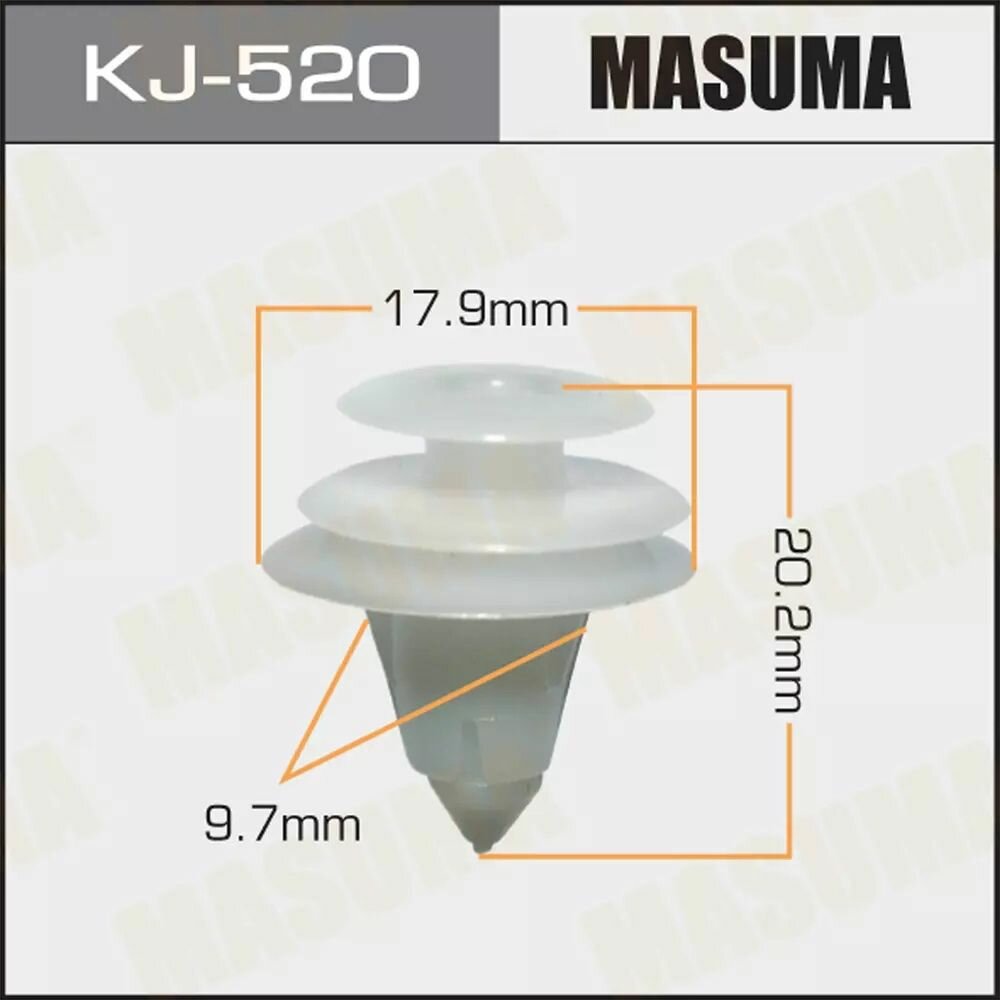 Клипсы крепежные автомобильные Mitsubishi, Toyota (OEM 67771-06010, MR250049, 90467-10168) KJ-520, 5 шт.