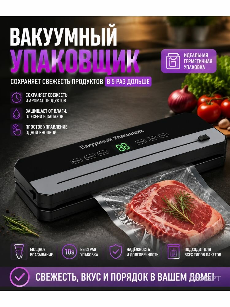 Вакуумный упаковщик черный