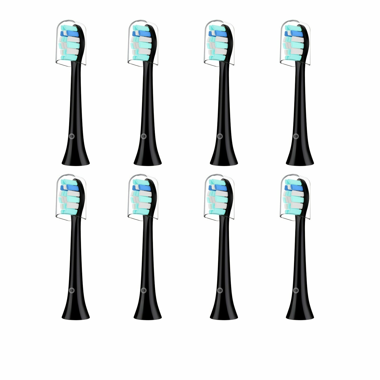 Сменные насадки для зубных щеток Philips Sonicare, 8 шт, черные круглые, совместимые с сериями 4/5/6/9, для ручек Snap-on, HX3/HX6/HX9
