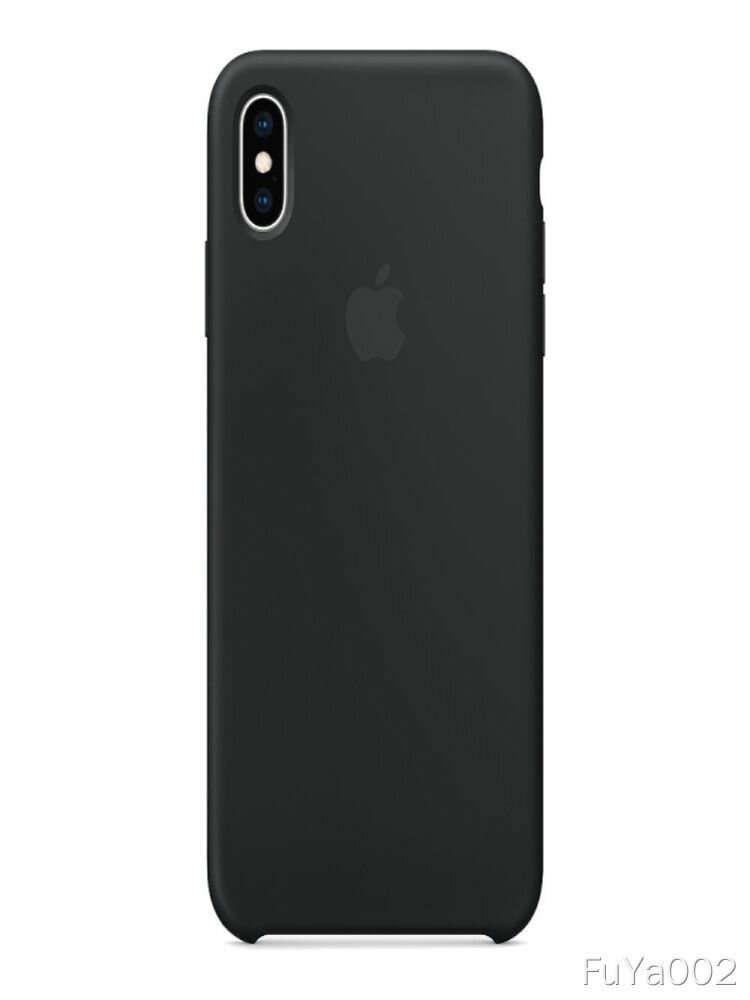 Силиконовый чехол Soft Touch на iPhone (Айфон) XS Max (с логотипом), черный