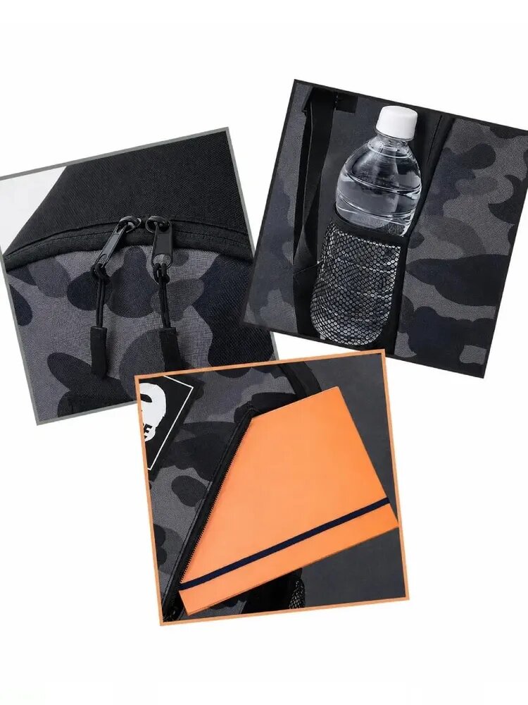 BAPE Рюкзак мужской женский нейлон Оксфорд 41x31x12 см повседневный дорожный школьный — фото 1