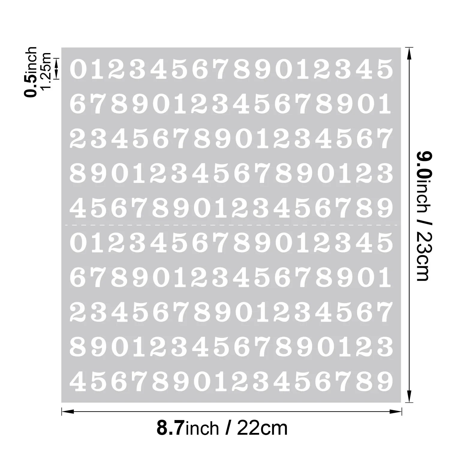 Водонепроницаемые наклейки-цифры 0,5 дюйма из винила 0.5 inch digital spe
