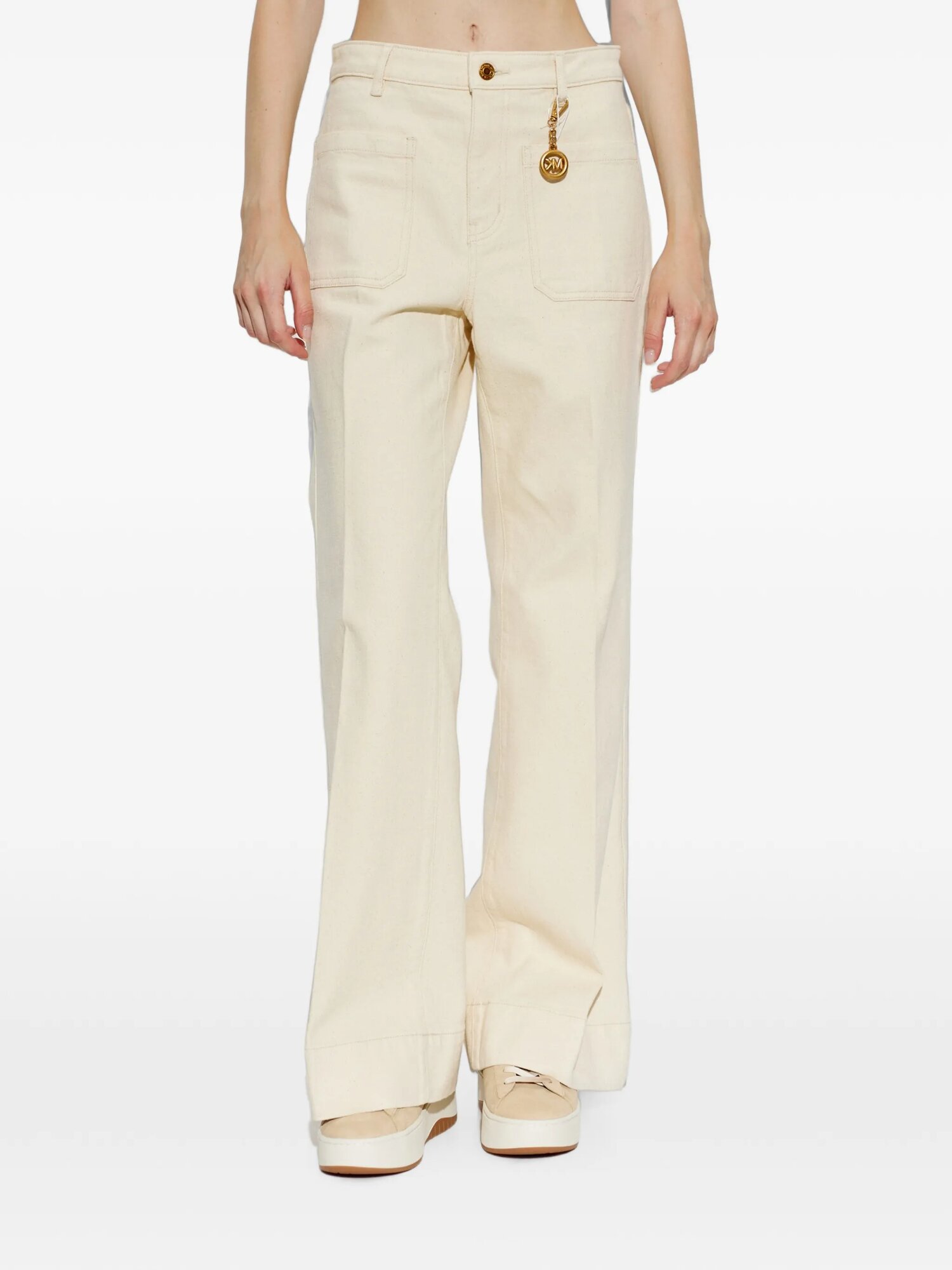 Брюки Michael Michael Kors Cotton flared trousers, размер 10 — фото 1