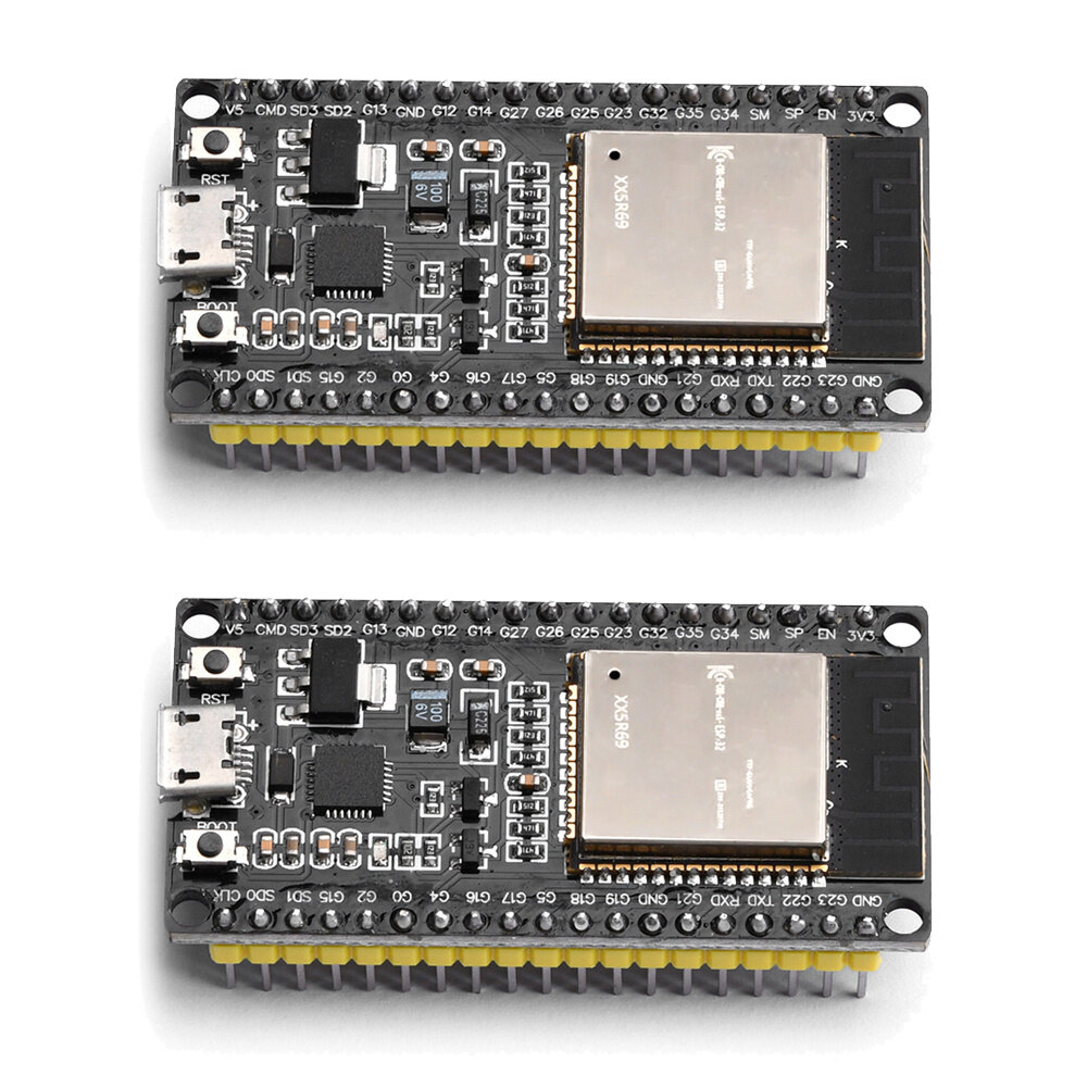 ESP32 Development Board 2 шт, версия CH9102, 38 контактов, желтые штырьки распаяны, микроконтроллер ESP32-D0WDQ6 Xtensa 32 LX6