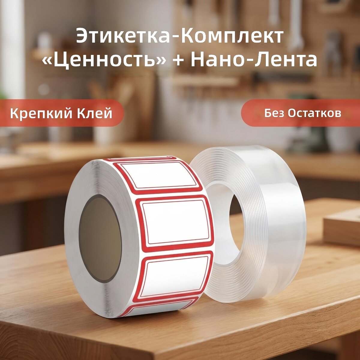 Суперпрочный двусторонний скотч, многоразовый, без следов, набор 2 шт: Nono лента + петлевая наклейка, для дома, офиса, авто, рукоделия, рисования, поклейки обоев