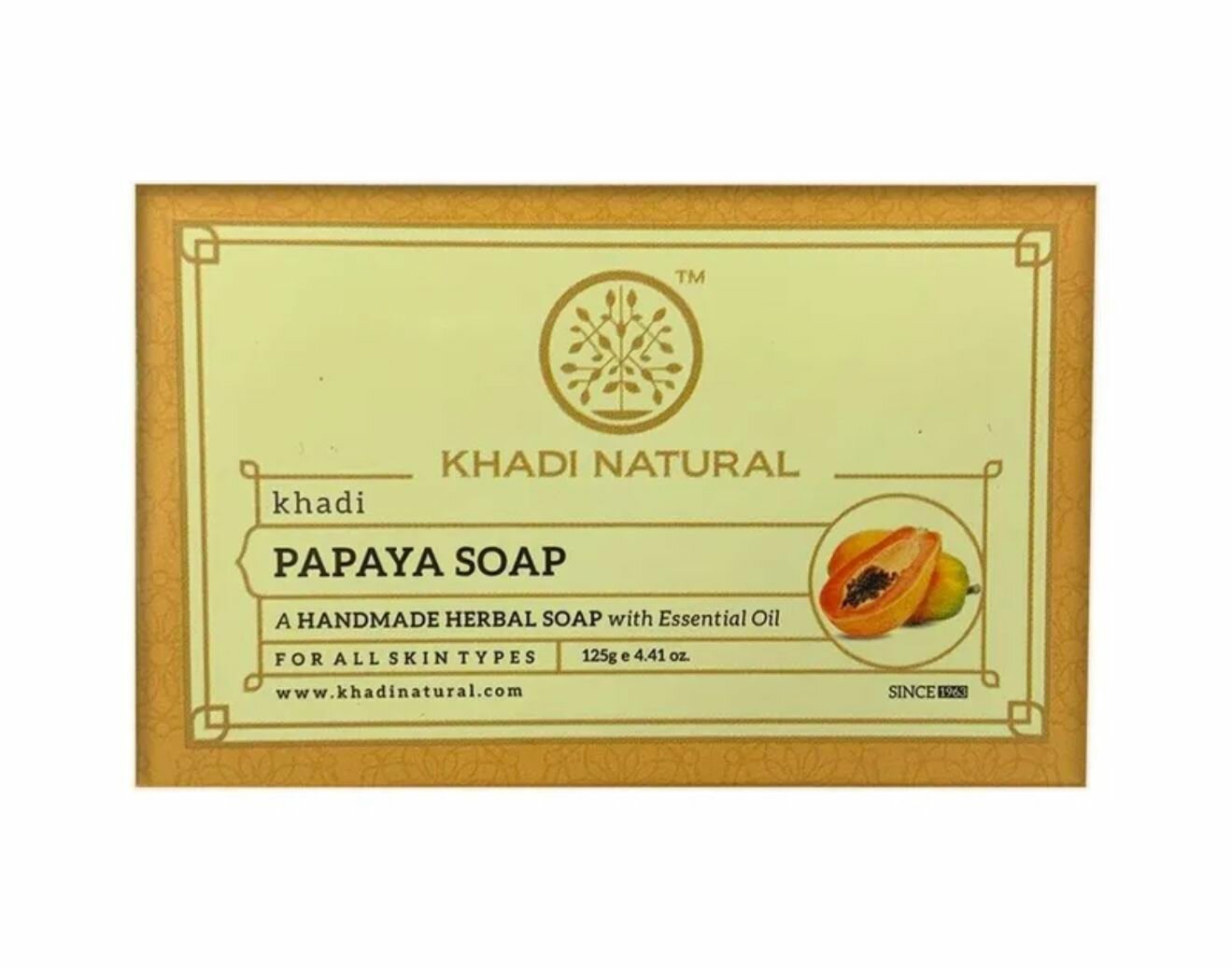 Мыло ручной работы Папайя Кхади / Papaya Soap Khadi 125 гр