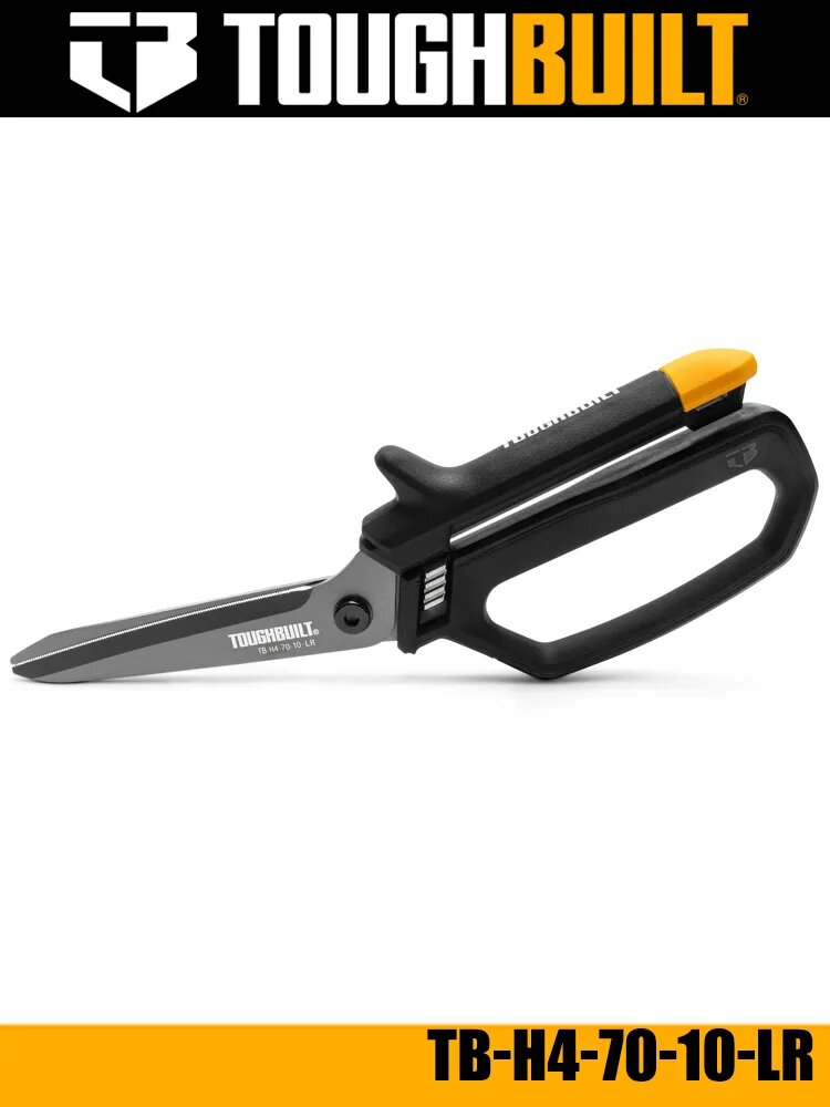 TOUGHBUILT TB-H4-70-10-LR Ножницы длиной 10 дюймов с микронасечками, литые под давлением, с прецизионной обработкой лезвий, ручной инструмент