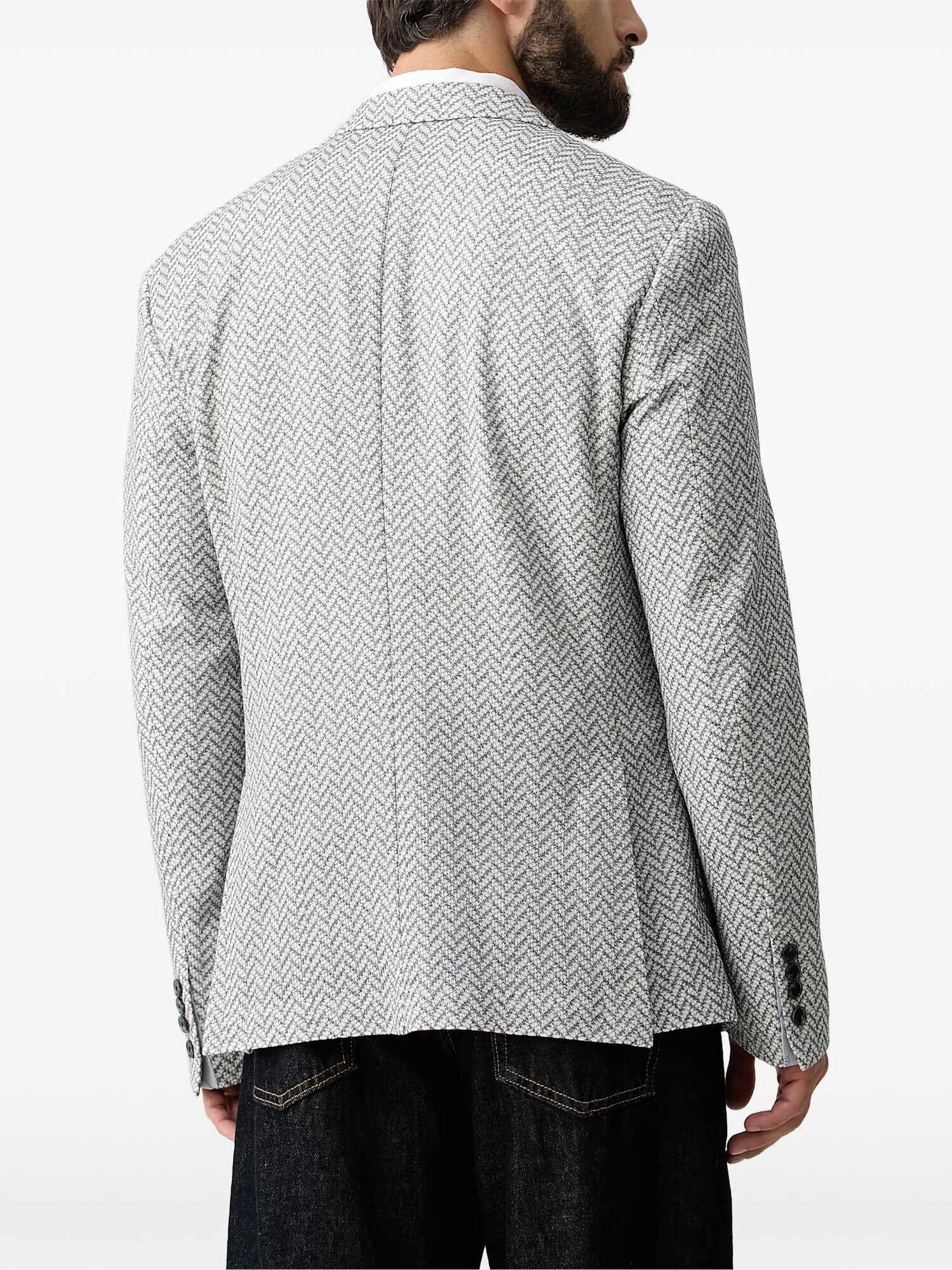Пиджак JOOP! Herringbone-pattern notch-lapels blazer, размер 56, бежевый/белый — фото 1