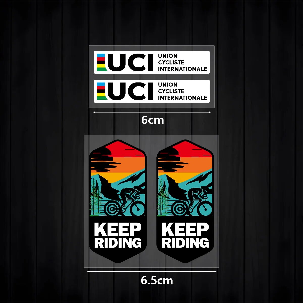 Водонепроницаемая светоотражающая наклейка для велосипеда UCI style White-B
