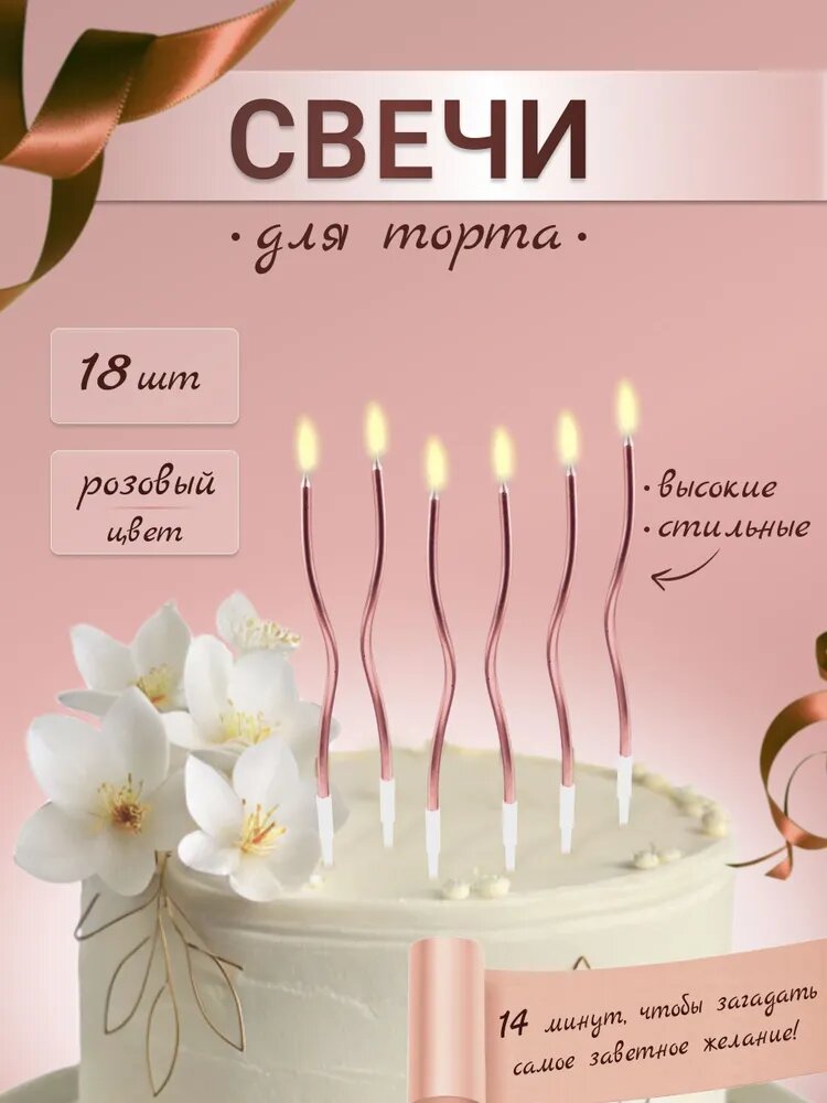 Свечи для торта серебро 18шт