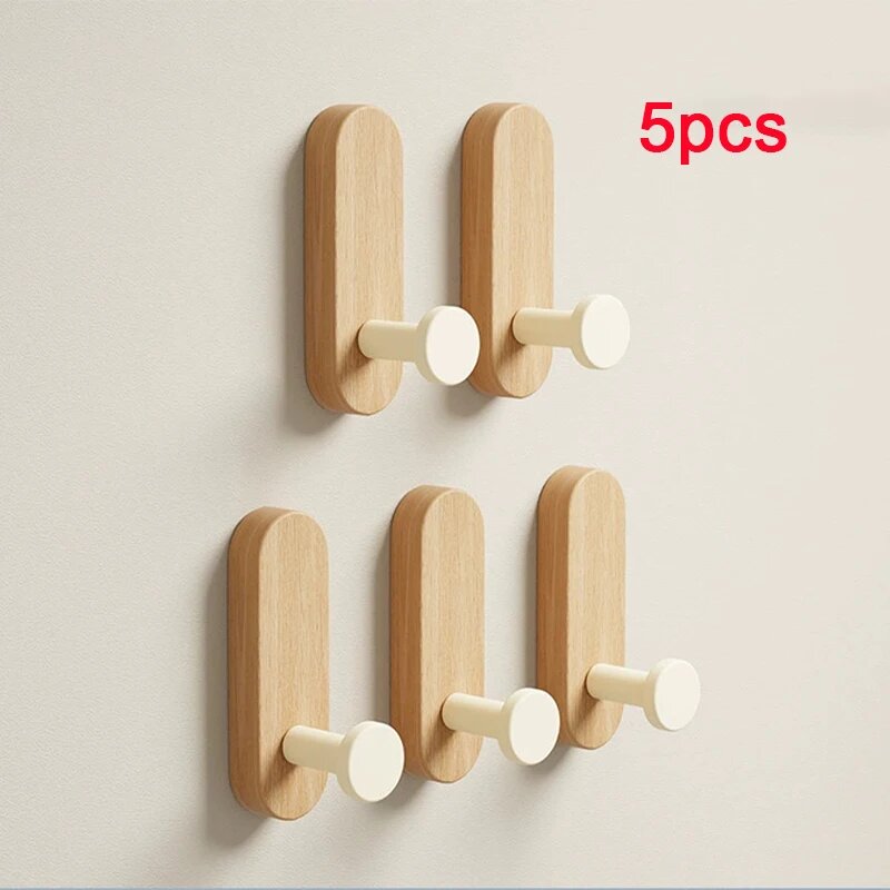 Деревянные настенные крючки 5 шт. Бежевый, Beech 5pcs