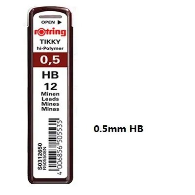 Rotring Грифель для карандаша 0.5 мм, твердость: HB (Твердо-мягкий), 2 шт.