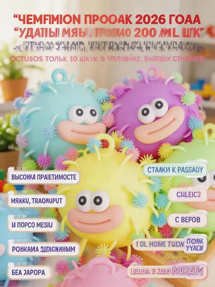 Попрыгунчик мячик антистресс для детей на резинке на запястье