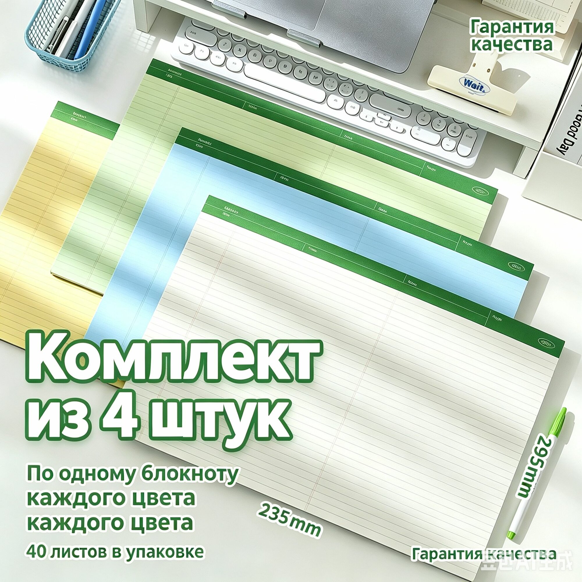 Тетрадь А3 в линейку, 80g, съемные листы, свежие цвета, для учебы и заметок, школьникам и студентам