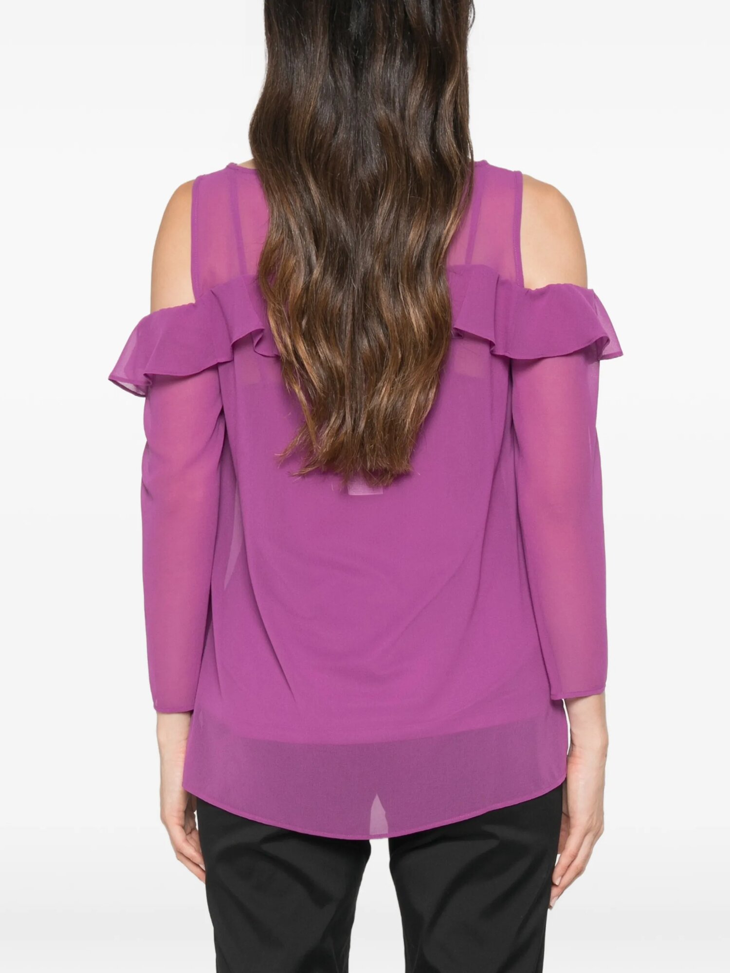 Блуза PennyBlack Ruffled cold-shoulder blouse, размер 42 — фото 1