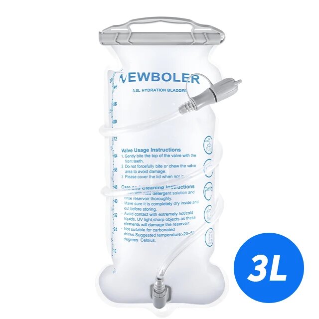 NEWBOLER Гидратор из PEVA 1Л/1,5Л/2Л/3Л для бега White-3L