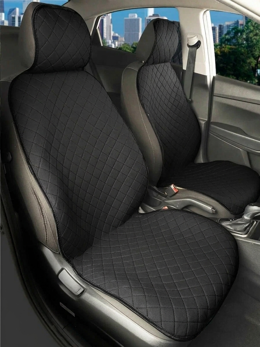 Накидка на сиденье автомобиля 2шт PREMIUM SELECT Алькантара, черная нить, цвет чёрный, универсальные