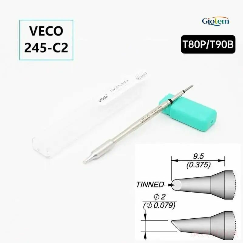 VECO Бессвинцовое паяльное жало C245-C2 Совместимая рукоятка сварочного сопла C245, быстрый нагрев, 1 предметов