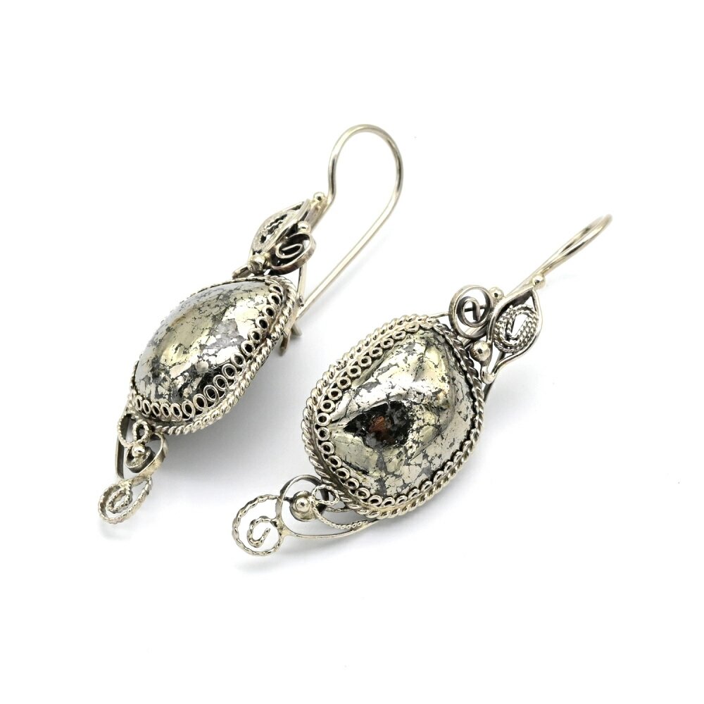 Серьги, пирит