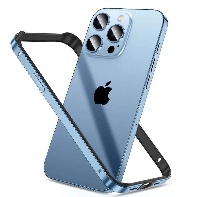 Металлический бампер с алюминиевой рамкой для iPhone 15 Pro Max 14 Pro 14 Plus 13 Pro Max 12
