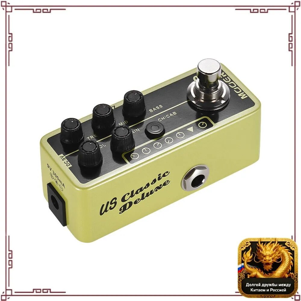 Преамп для гитары Mooer Micro Preamp Series 006 US Classic Deluxe American Blues Combo с цифровым усилением, эффектной педалью, настоящим байпасом,