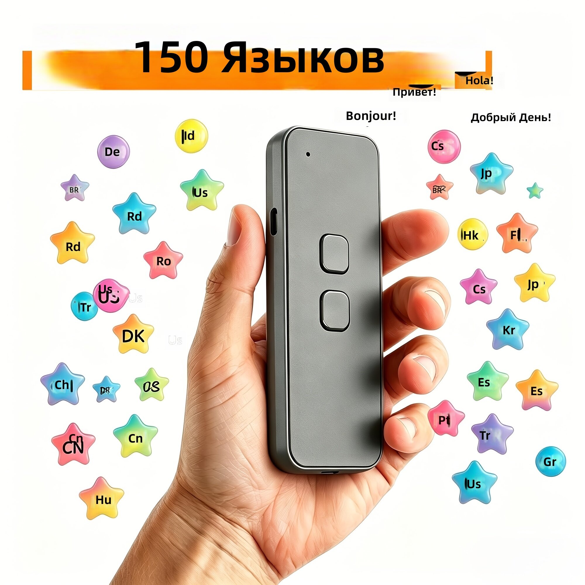 Портативный голосовой переводчик LongTransPro на 150 языков, двусторонний перевод за 0.5 секунды, офлайн- и фото-перевод для путешествий, бизнеса и учебы