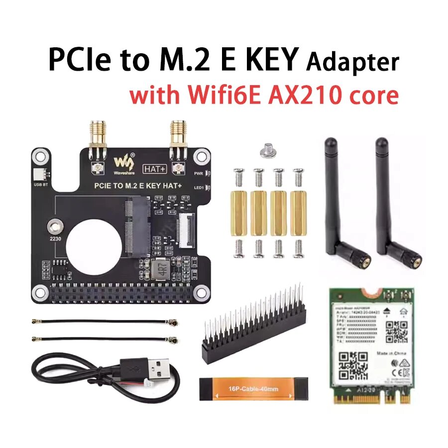 PCIe to M.2 E KEY адаптер с WiFi6 AX210, kit2