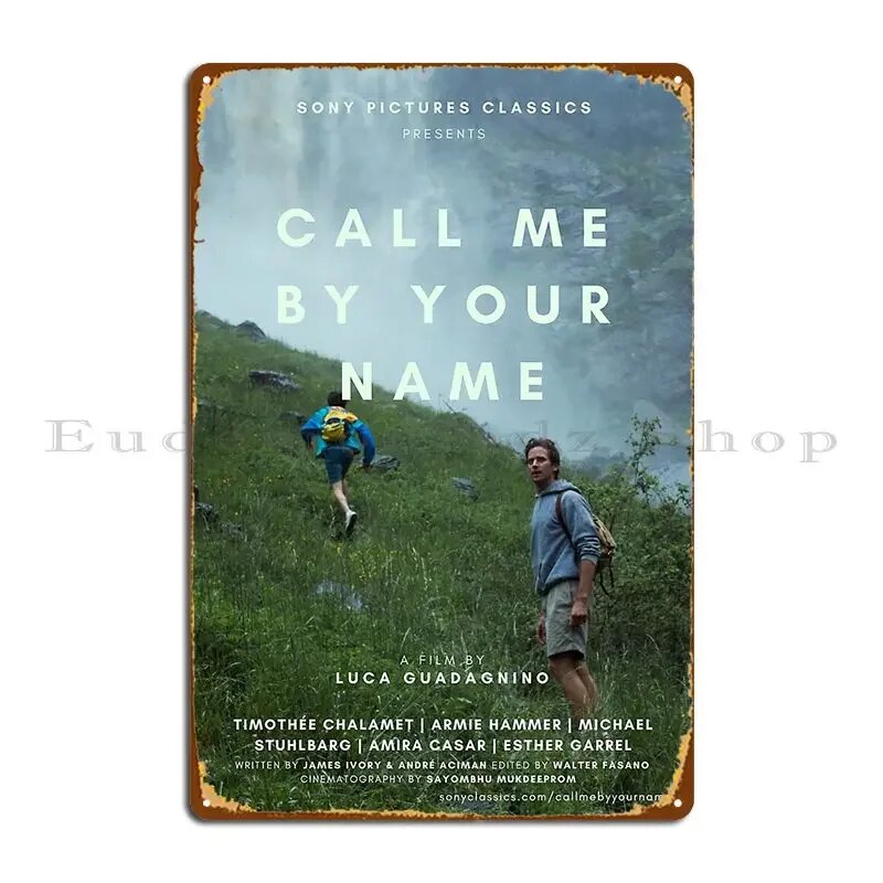 Металлическая табличка Call Me By Your Name, цвет As The Picture