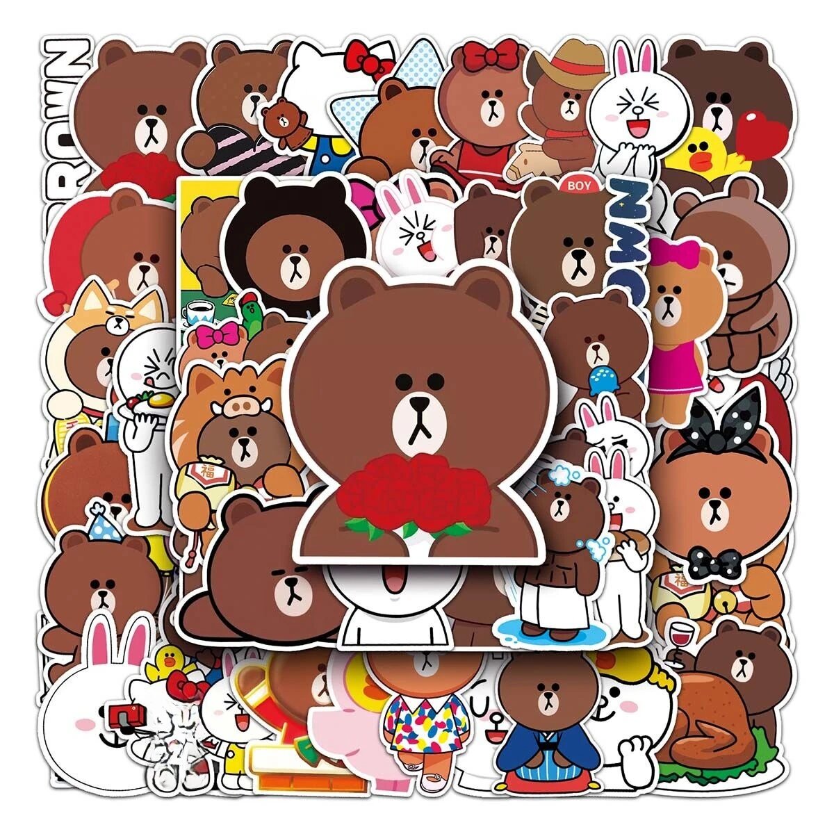 LINE FRIENDS Cony коричневые стикеры