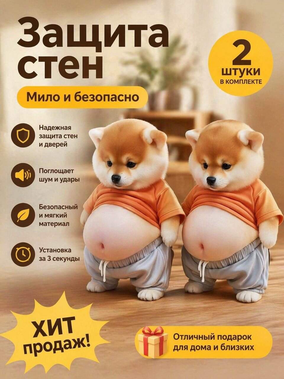 Силиконовые накладки на двери с животными