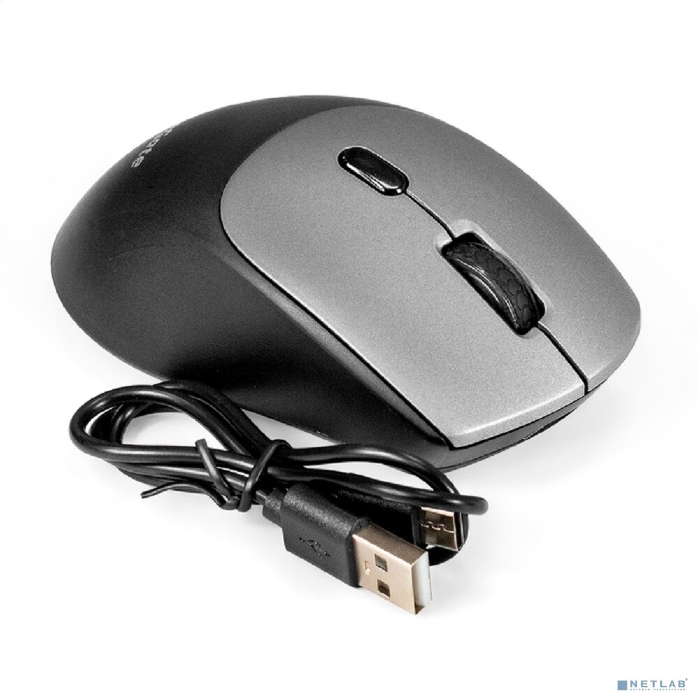Exegate EX298897RUS Беспроводная Bluetooth мышь ExeGate Professional Standard BT-070 (радиоканал 2,4 ГГц+ Bluetooth5.2, оптическая, 1600dpi, 6D, 6 кнопок и колесо прокрутки)