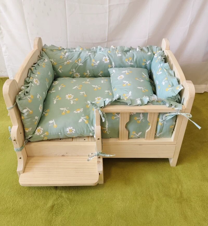 Набор для кровати питомца с маленькой ромашкой, 6 предметов, размер XL 95x60см, съемный чехол