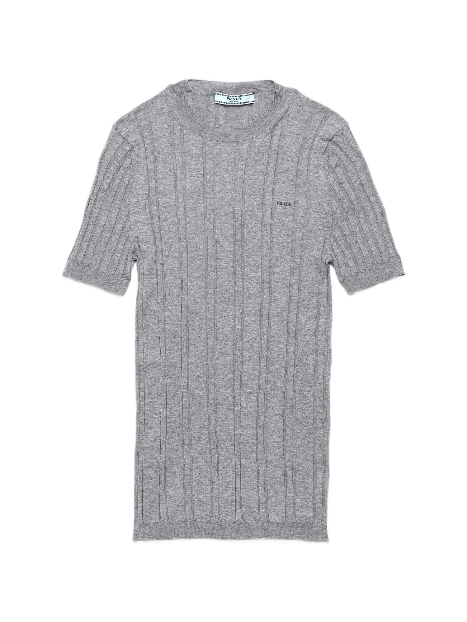 Свитер Short-sleeved ribbed-knit cotton sweater
