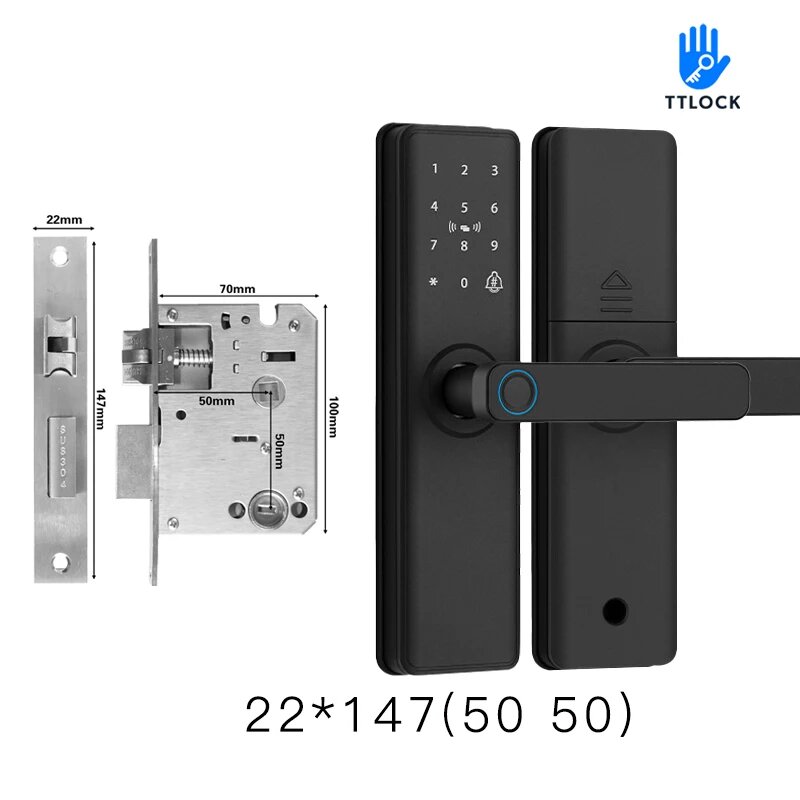 Умный замок TTLock, черный 22x147 5050