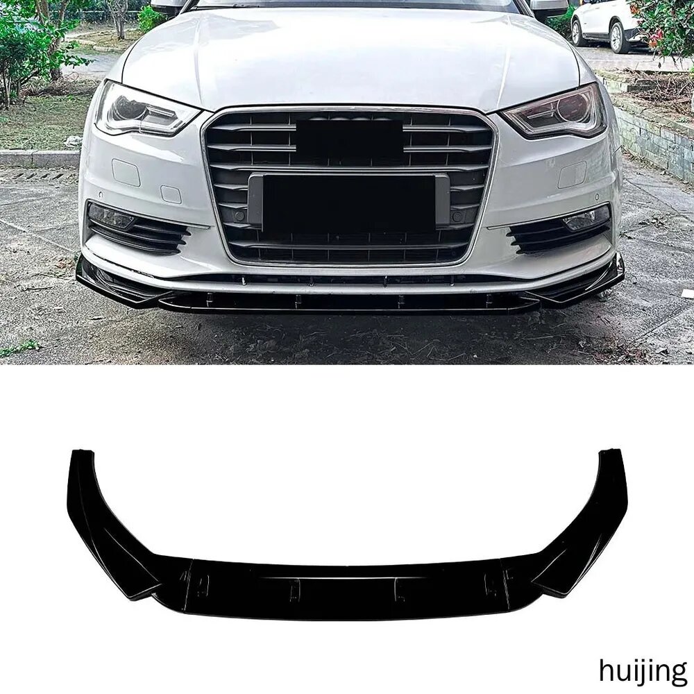 Спойлер автомобиля 3 шт. для Audi A3 8V Standard 2013-2016, черный, ABS пластик